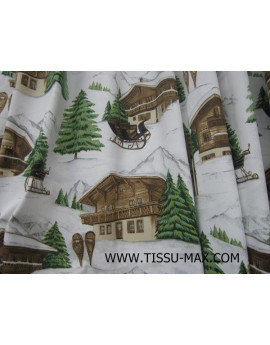 Tissu Ameublement Imprimé Chalets - Tissu Max